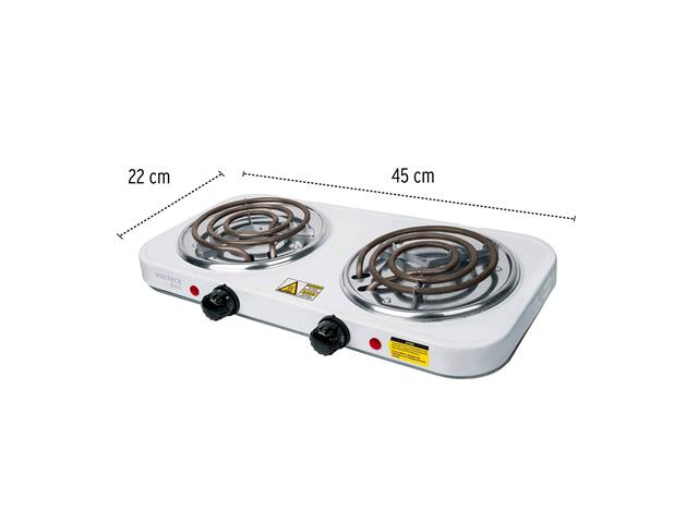 Parrilla eléctrica Volteck 2 quemadores 5 niveles Blanca - Nucle